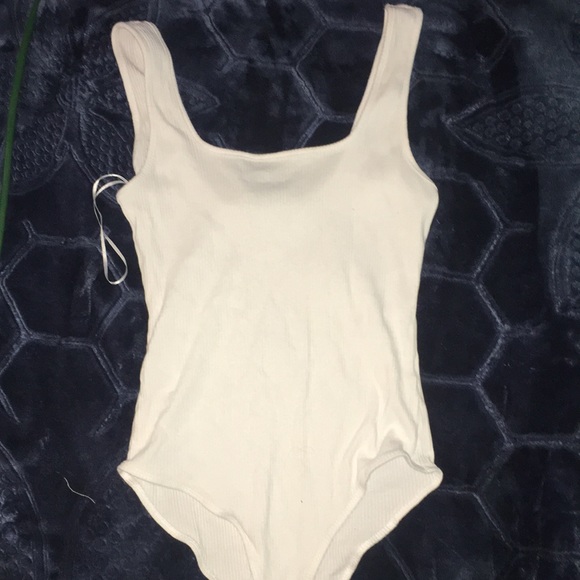 SHEIN | Tops | Basic White Square Neck Tank Bodysuit | Poshmark